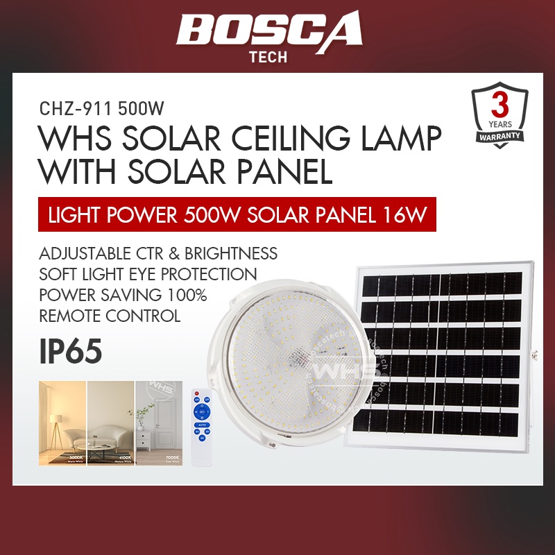 WHS Solar Ceiling Lamp CHZ-911 500W Remote control Adjustable color ...