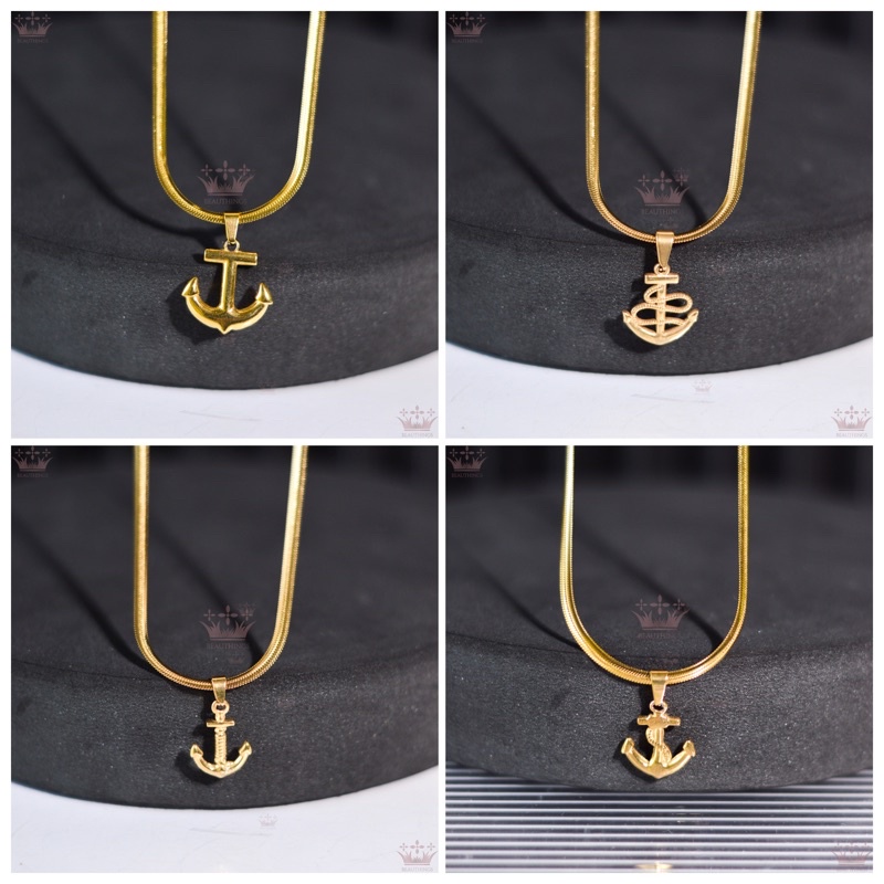 Stainless Men Necklace Anchor Seaman 24 inches Chain with Free Regular ...