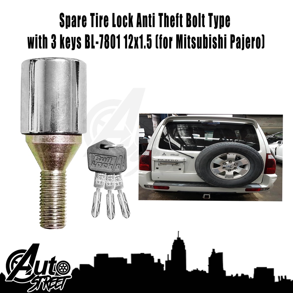 Spare Tire Lock Anti Theft Bolt Type with 3 keys BL-7801 12x1.5 (for ...