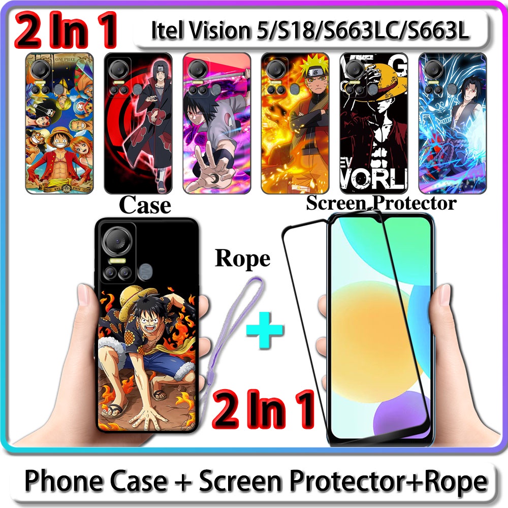 2 IN 1 Case Itel Vision 5 S18 S663LC S663L Case with Tempered Glass ...
