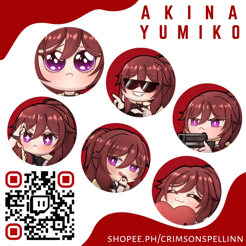 PH VTuber | Akina Yumiko Pin | 32mm / 1.25" (Original Character) | Shopee Philippines