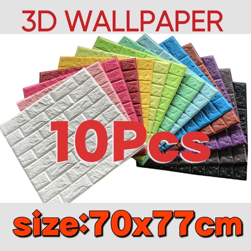 10PCS Per Bundle 70x77cm Home Decor 3D Water Proof Wall Paper Foam ...