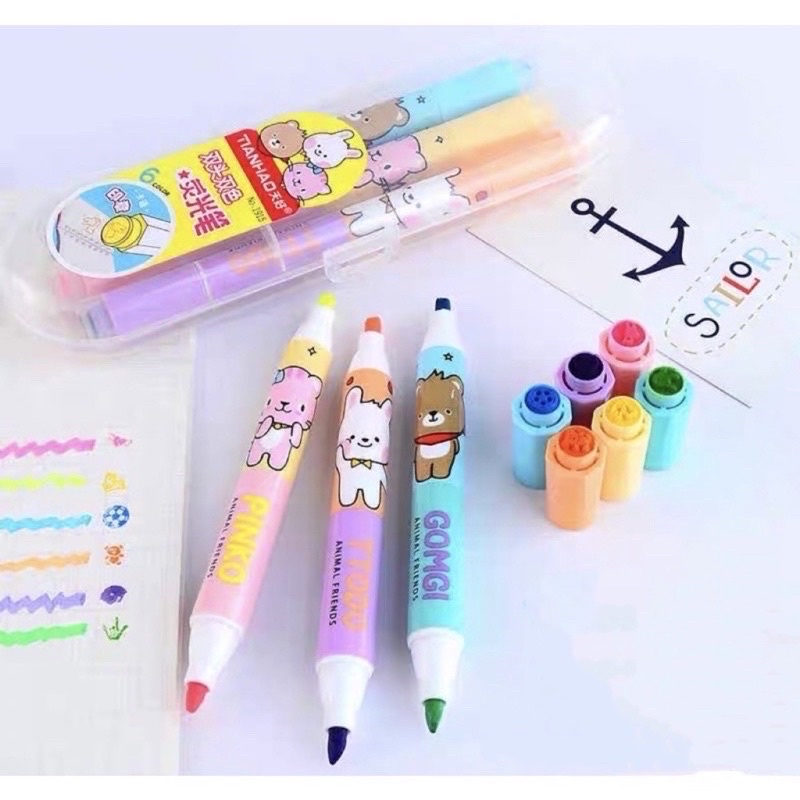 3 in 1 Cute Highlighter, Stamp and Case Tianhao (No. 1915) | Shopee ...