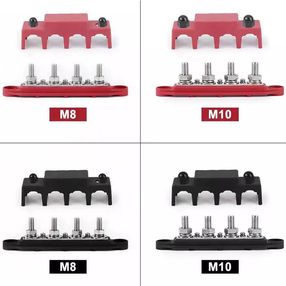 4 Post Power Distribution Block Terminal Screw Bus Bar M8 M10 High Current Wiring Stud Battery ...