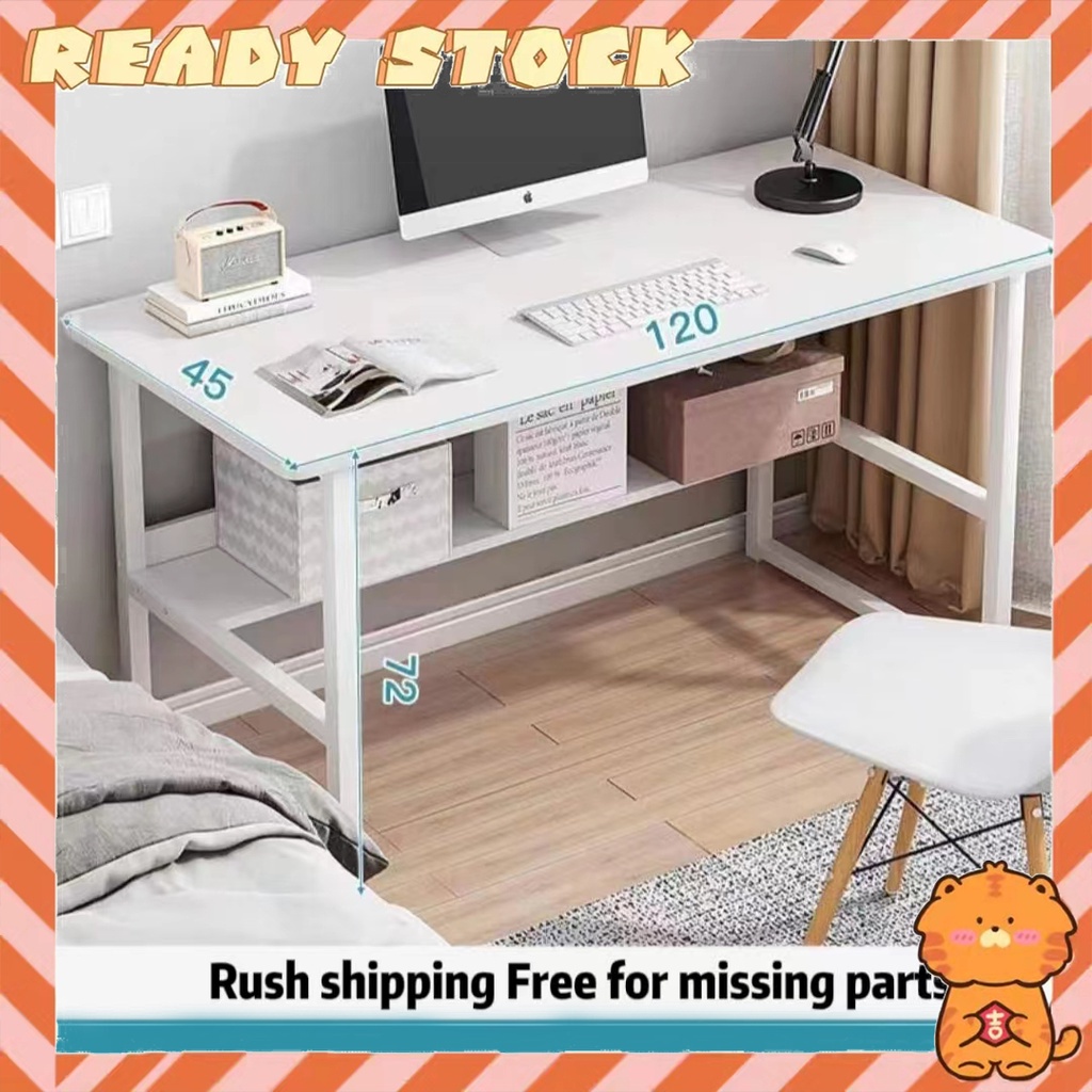 COD 2Layer PC Desk Home Table Computer Desk Study Table With Book Shelf ...