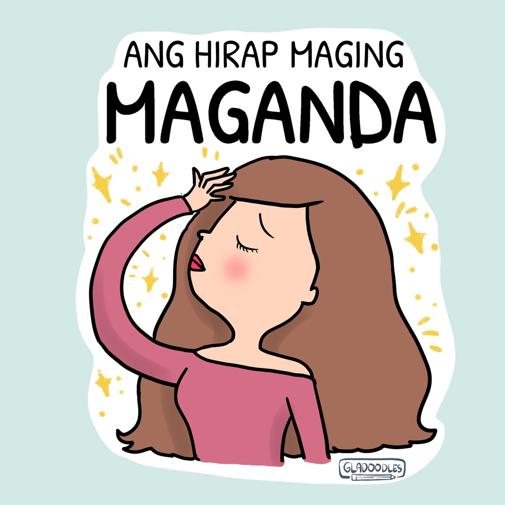 Ang Hirap Maging Maganda Sticker - Vinyl Matte Waterproof | Shopee ...