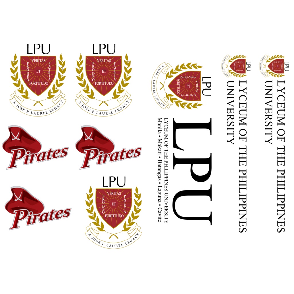 Lyceum of the Philippines 9 Pieces Car Sticker Package, LPU Pirates ...
