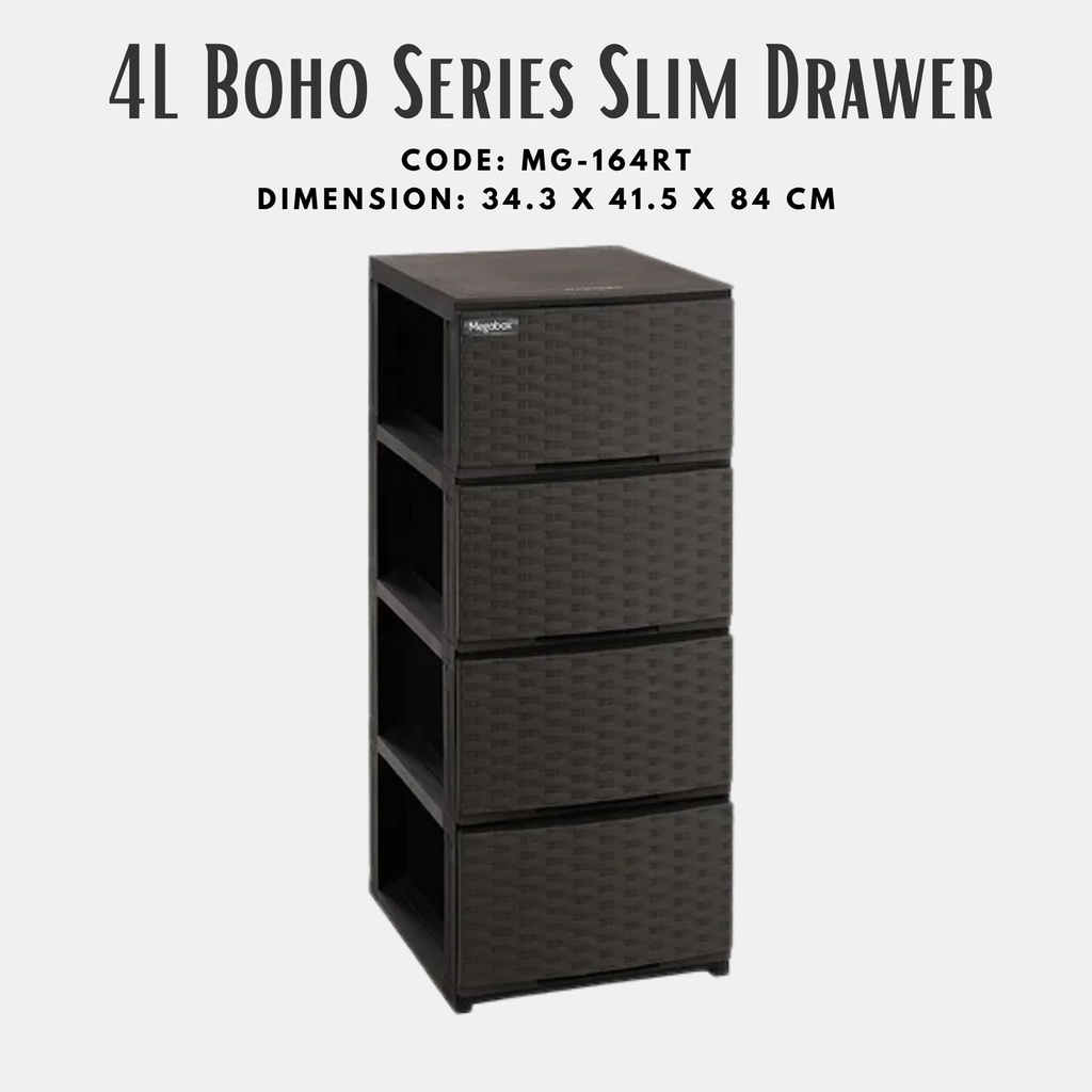 Megabox 4 Layer Slim Drawer/ 4L BOHO SERIES Slim Drawer | Shopee Philippines