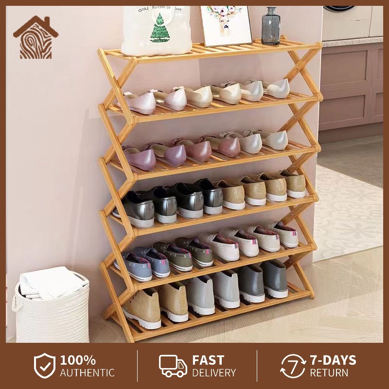 3/4/5 Laye Bamboo Wooden Shoe Rack Organizer Wooden Home Storage ...