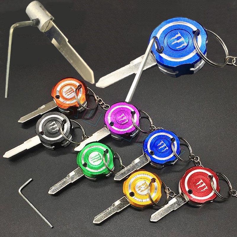 【Ready stock】CNC Key Bit Key Holder Motorcycle Key Head Cover Keychain ...