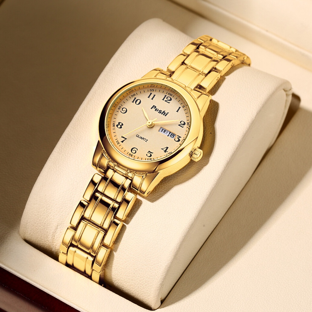 POSHI Original Genuine Ladies Watch Luxury Gold Waterproof Elegant ...