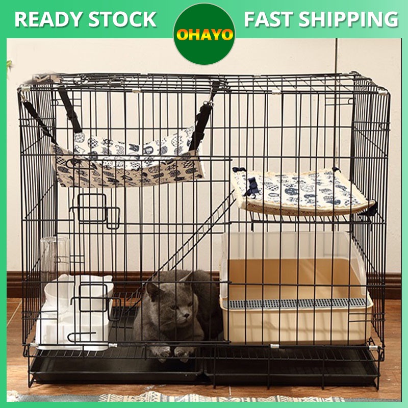 Pet Cage Large Cat Cage Double Layer Three Layers Foldable Cat Stair ...