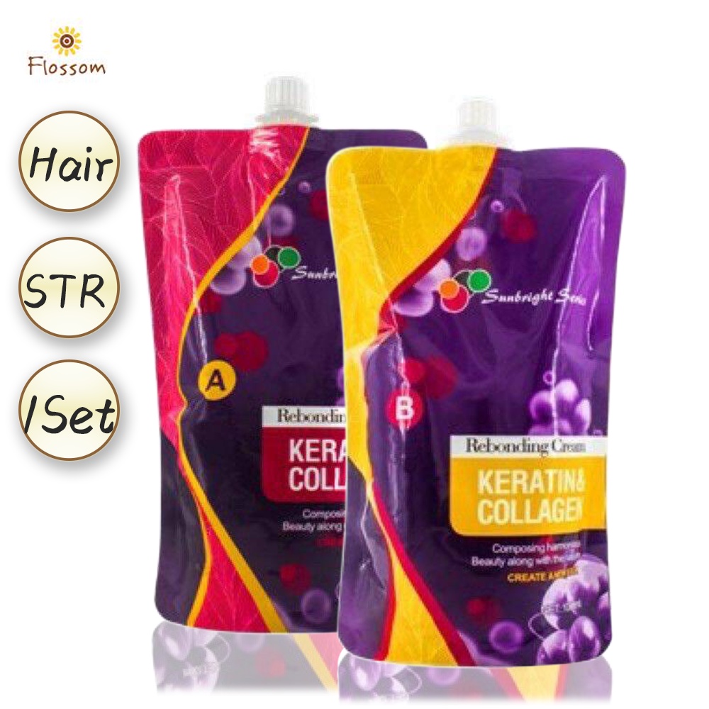 Sunbright Series Hair Keratin & Collagen Rebonding Cream 1000ml*2 Set ...