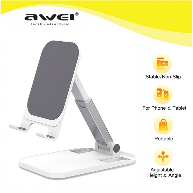AWEI X11 Foldable Desktop Mobile Phone and Tablet Holder Stand | Shopee ...