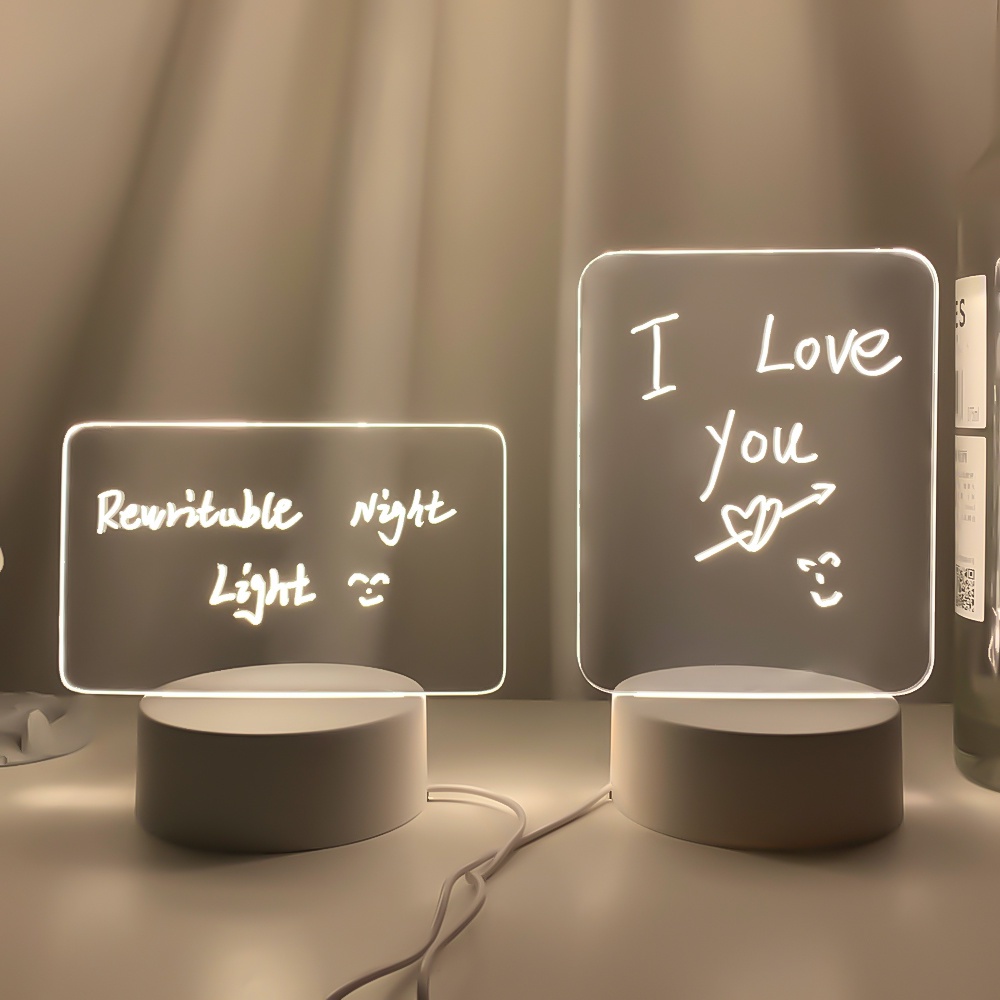 3 Colors Note Board Night Light USB Powered Rewritable Message Board ...