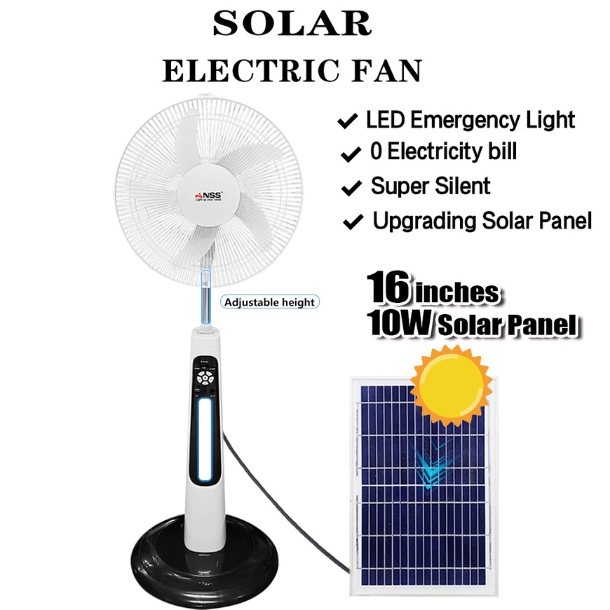 Solar Fan Solar Electric Fan 16 Inch Rechargeable Fan Stand Outdoor ...