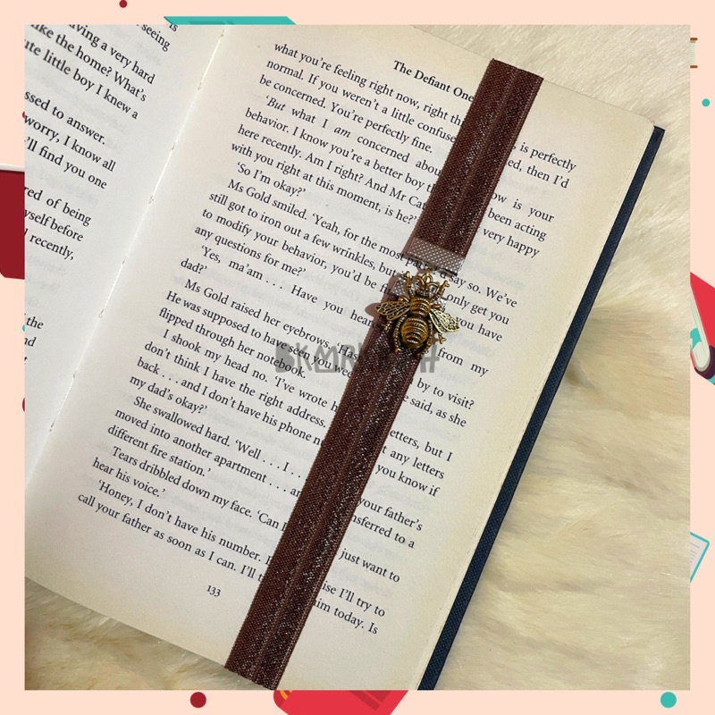 Handmade Elastic Bookmarks | Bee in Brown Strap | Shopee Philippines