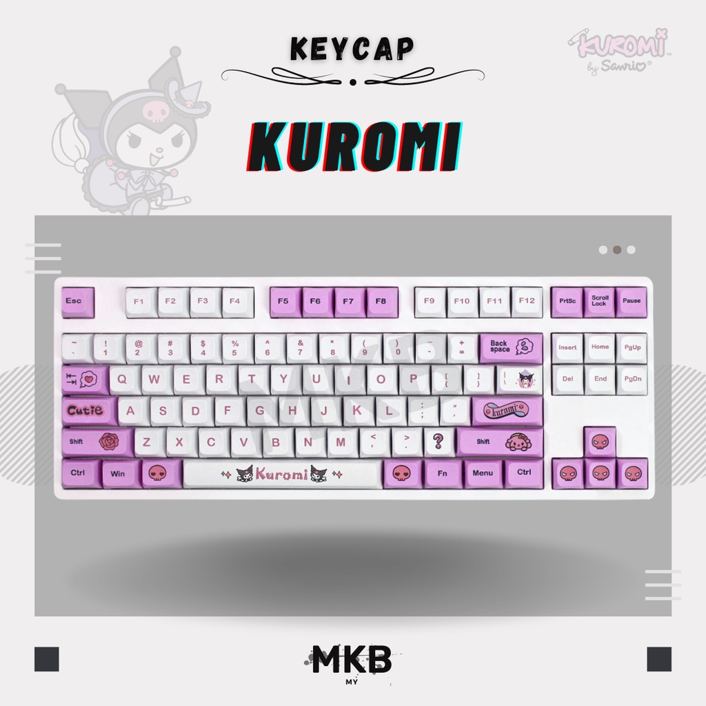 Kuromi Hello Kitty PBT XDA Profile Keycap Set for Mechanical Keyboard ...