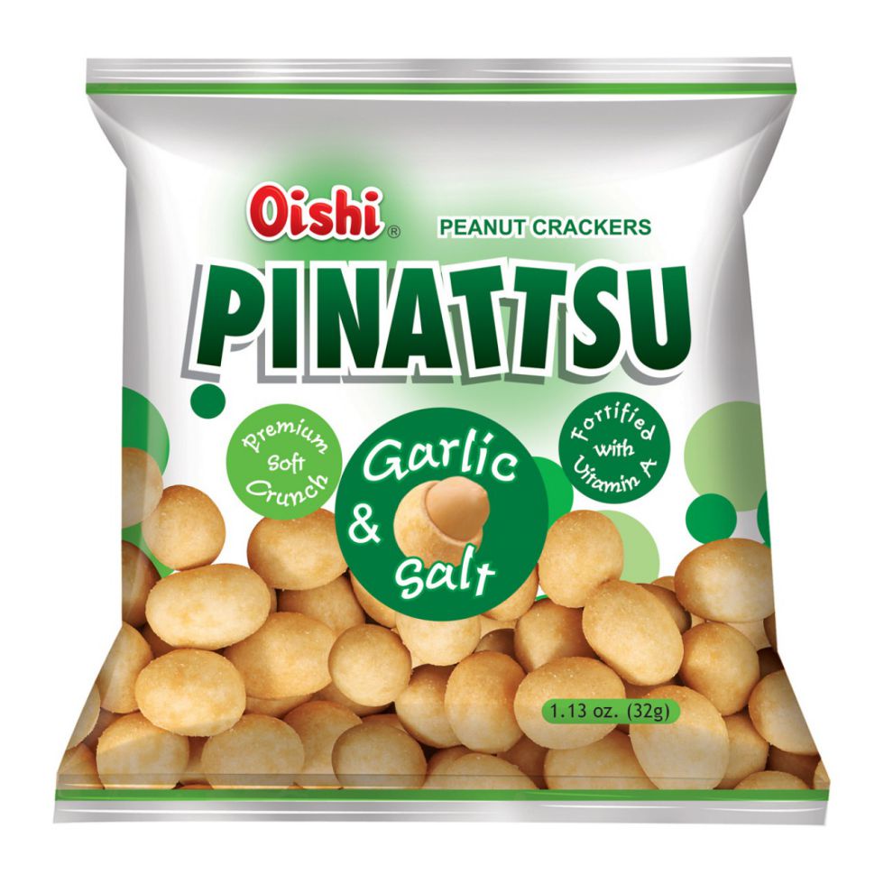 Oishi Pinattsu Peanut Crackers Garlic And Salt 32g | Shopee Philippines