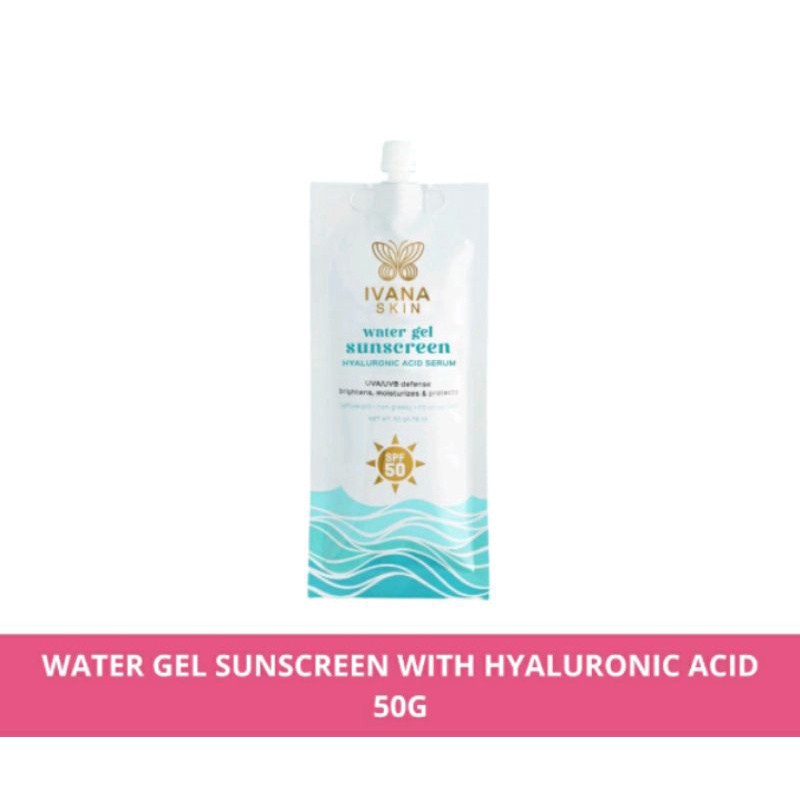 Ivana Skin Water Gel Sunscreen with Hyaluronic Acid SPF50 Defense ...
