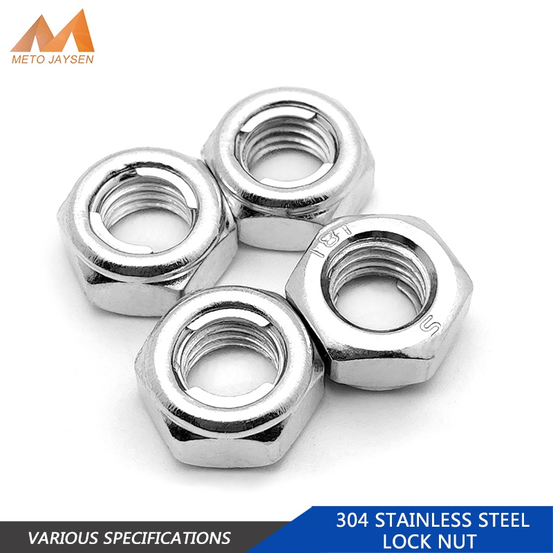 304 Stainless Steel Hex Lock Nut Self-locking Locknut Hexagon Head Locking Nut M3 M4 M5 M6 M8 ...