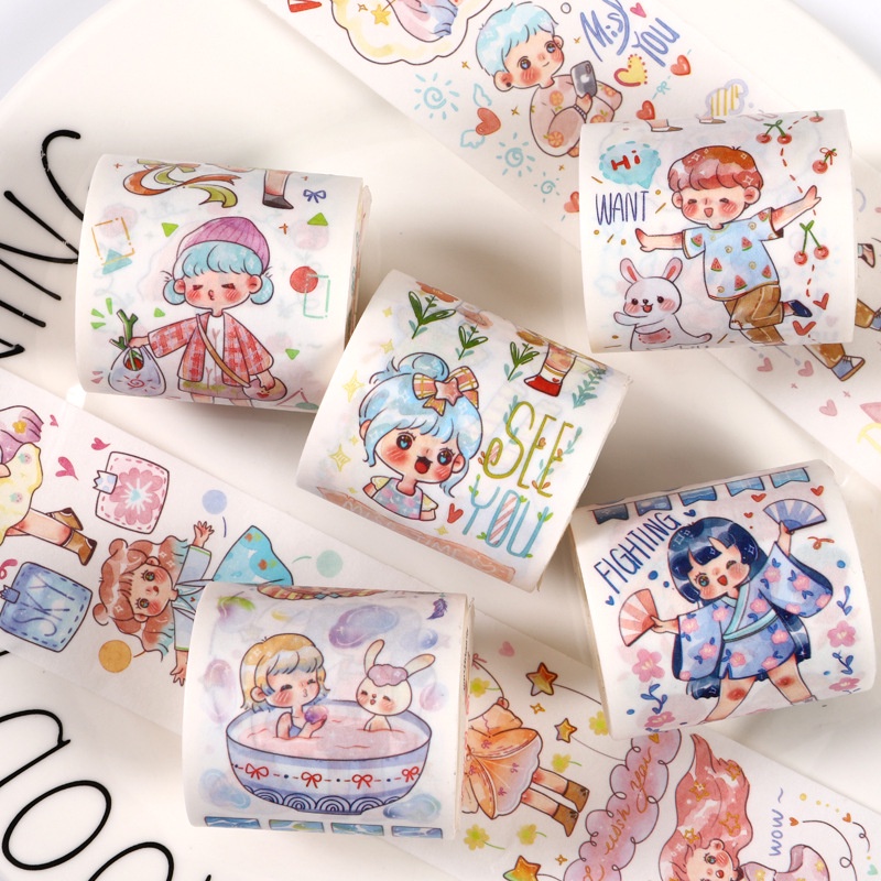 Kawaii Cute Tape Sticker Cute Fat Series Cartoon Whole Roll Hand ...