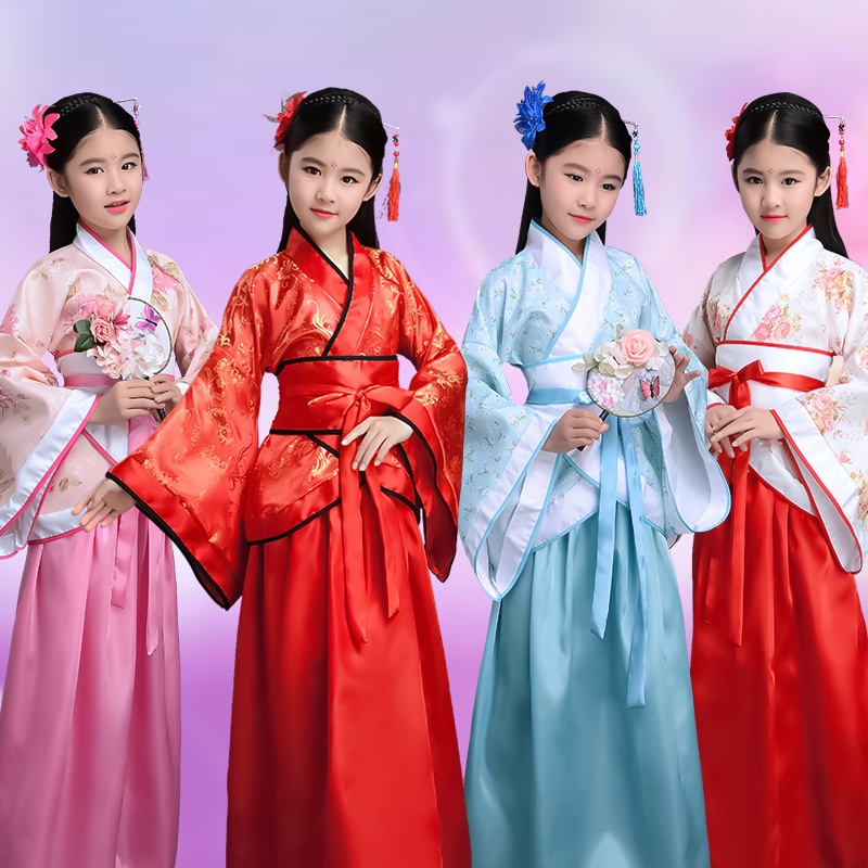 Children Hanfu Traditional Chinese Dance Costumes Stage Dress Dance ...