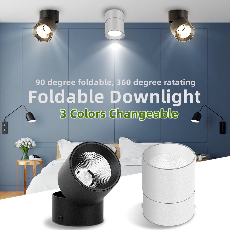 Foldable Led Downlight 7W 10W Spot Light Ceiling Light Surface Mounted ...