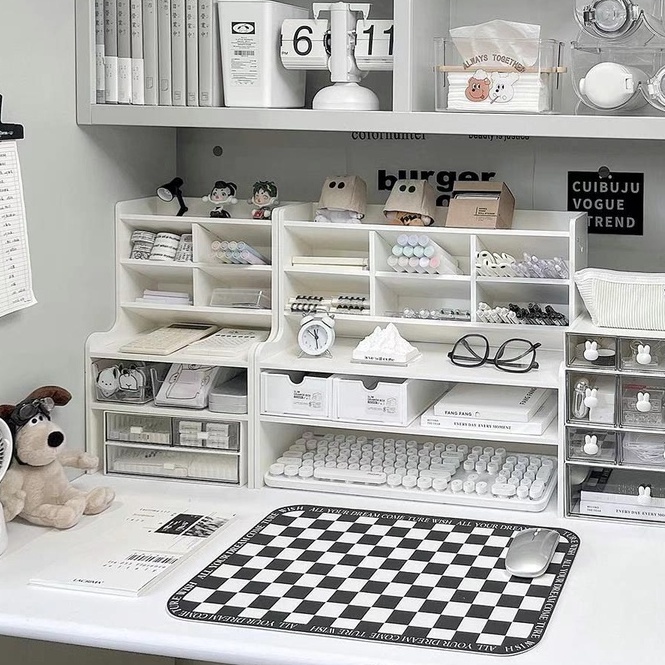 Wooden Desk Organizer Multi-Functional DIY Pen Holder Box Office ...