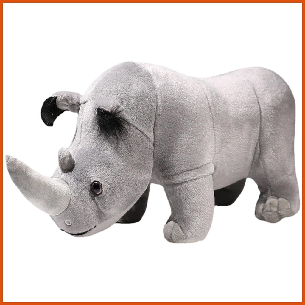 13.8in Simulation Plush Rhino Toy Realistic Soft Stuffed Animals ...