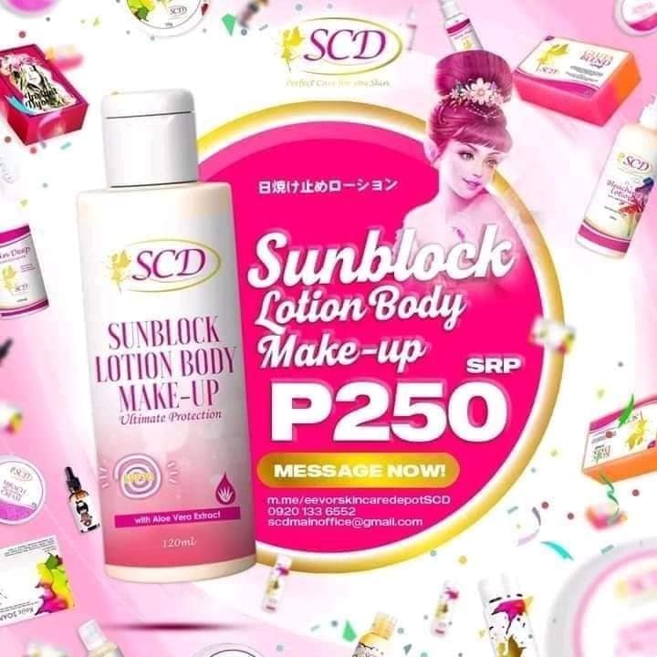 SCD Sunblock Lotion with Body Make Up 120ml | Shopee Philippines