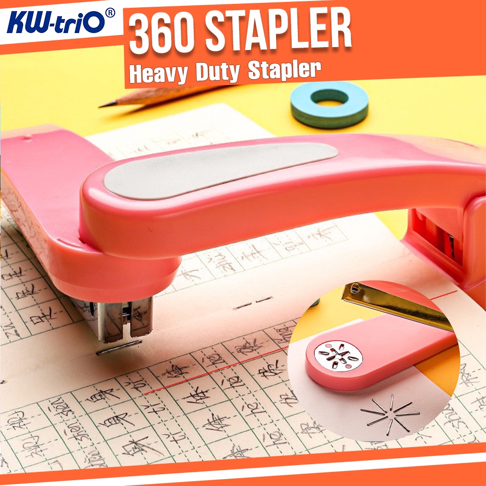 KW-Trio 360 Rotation Heavy Duty Stapler 24/6 Staples Effortless Long ...