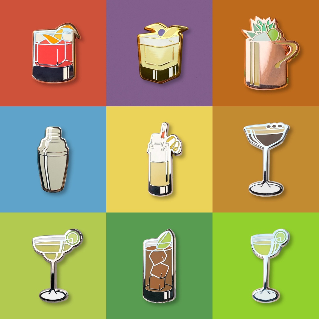 Cocktail Critters' Classic Cocktail Enamel Pins | Shopee Philippines