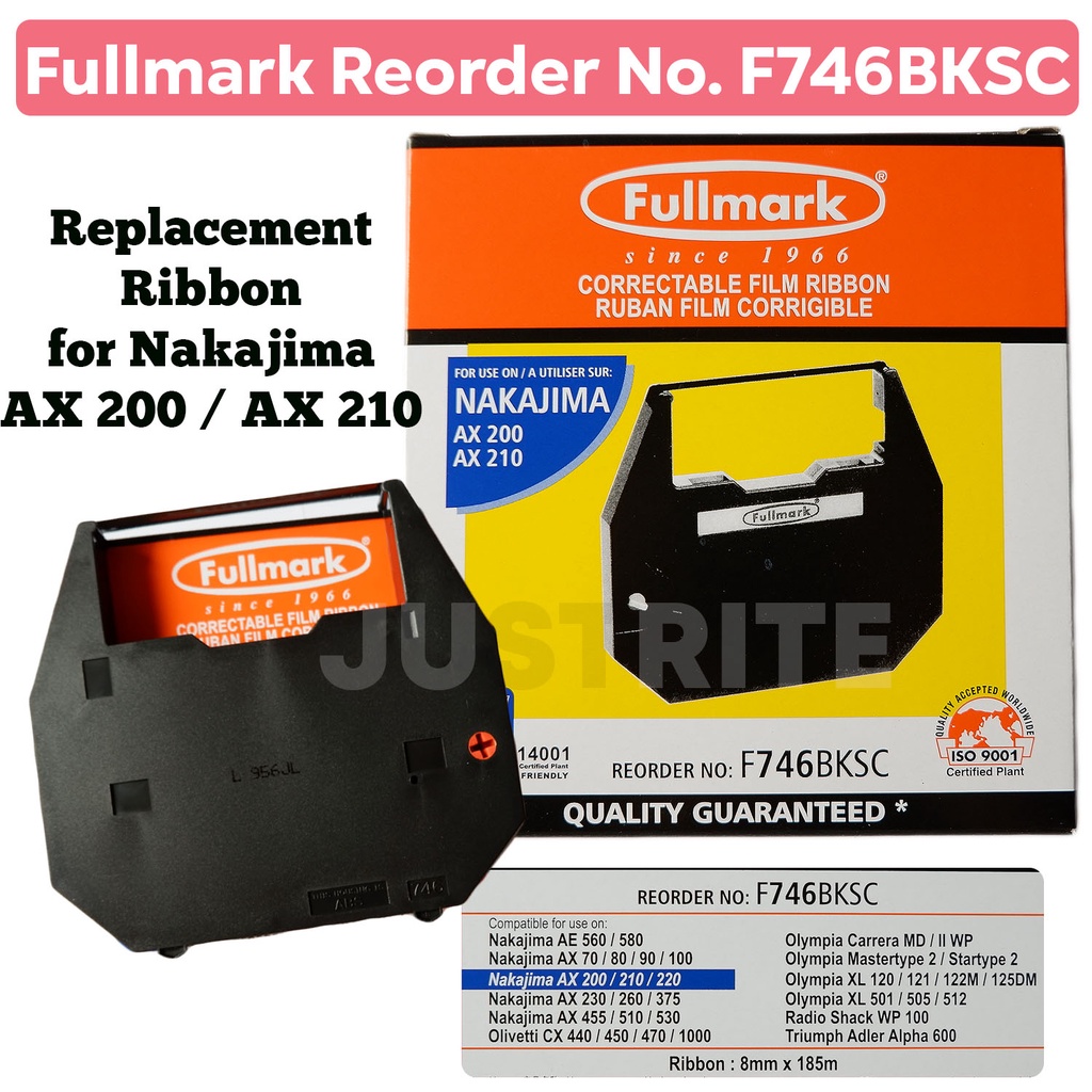 Fullmark Replacement Ribbon F746BKSC Nakajima AX 200 / AX 210 ...