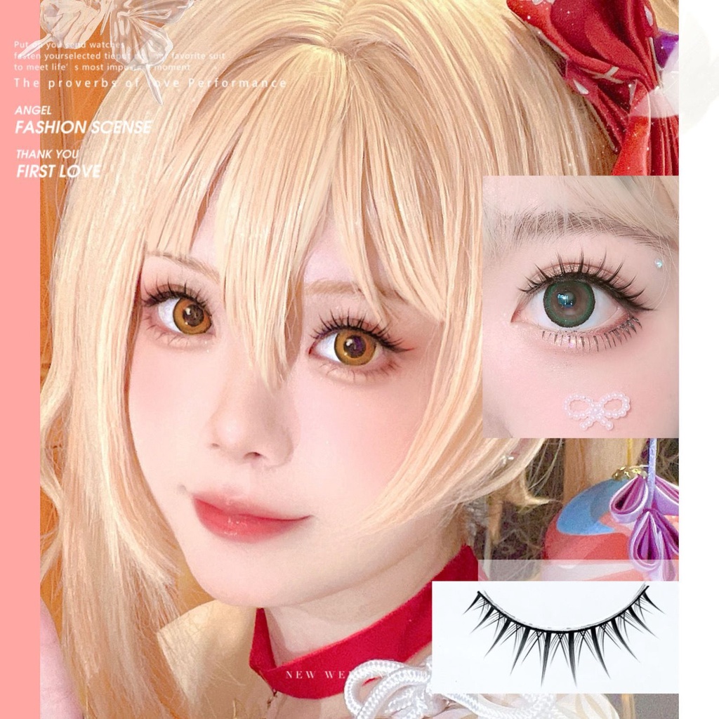 Japanese Little Devil Cosplay False Eyelashes, 3 Pairs Natural Slim ...