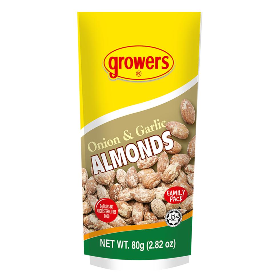 Growers Almonds Onion & Garlic 80g | Shopee Philippines