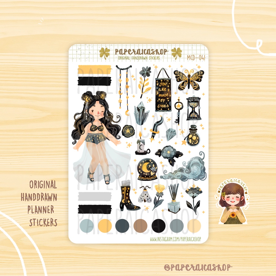 Cute Starchild Girl Stickers, Star Girl Stickers, Galaxy Stickers, Moon ...