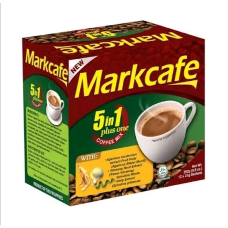 Markcafe 5in1plus1 coffee mix12 sachets per box | Shopee Philippines