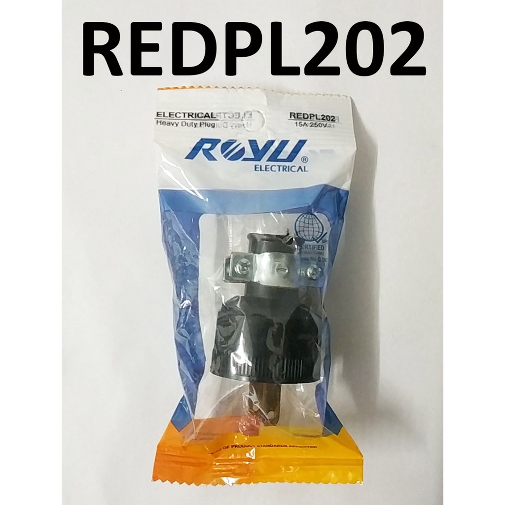 ROYU ELECTRICAL HEAVY DUTY RUBBER PLUG 15A 250V PART NO. REDPL202 ...