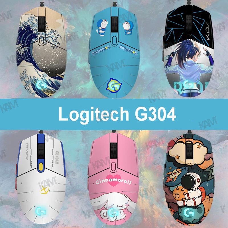Kam For Logitech G304 mouse skin anti-sweat sticker elastic non-slip ...