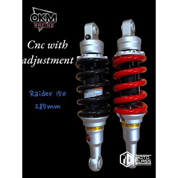 OKM REAR SHOCK RAIDER 150 CNC ADJUSTABLE 285mm | Shopee Philippines