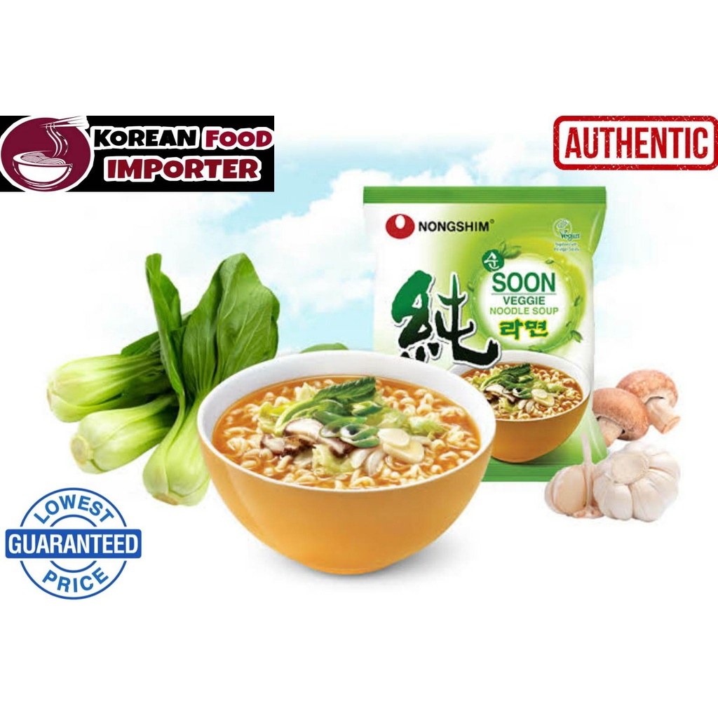 Nongshim soon Veggie Noodle Soup 112g korean authentic products ...