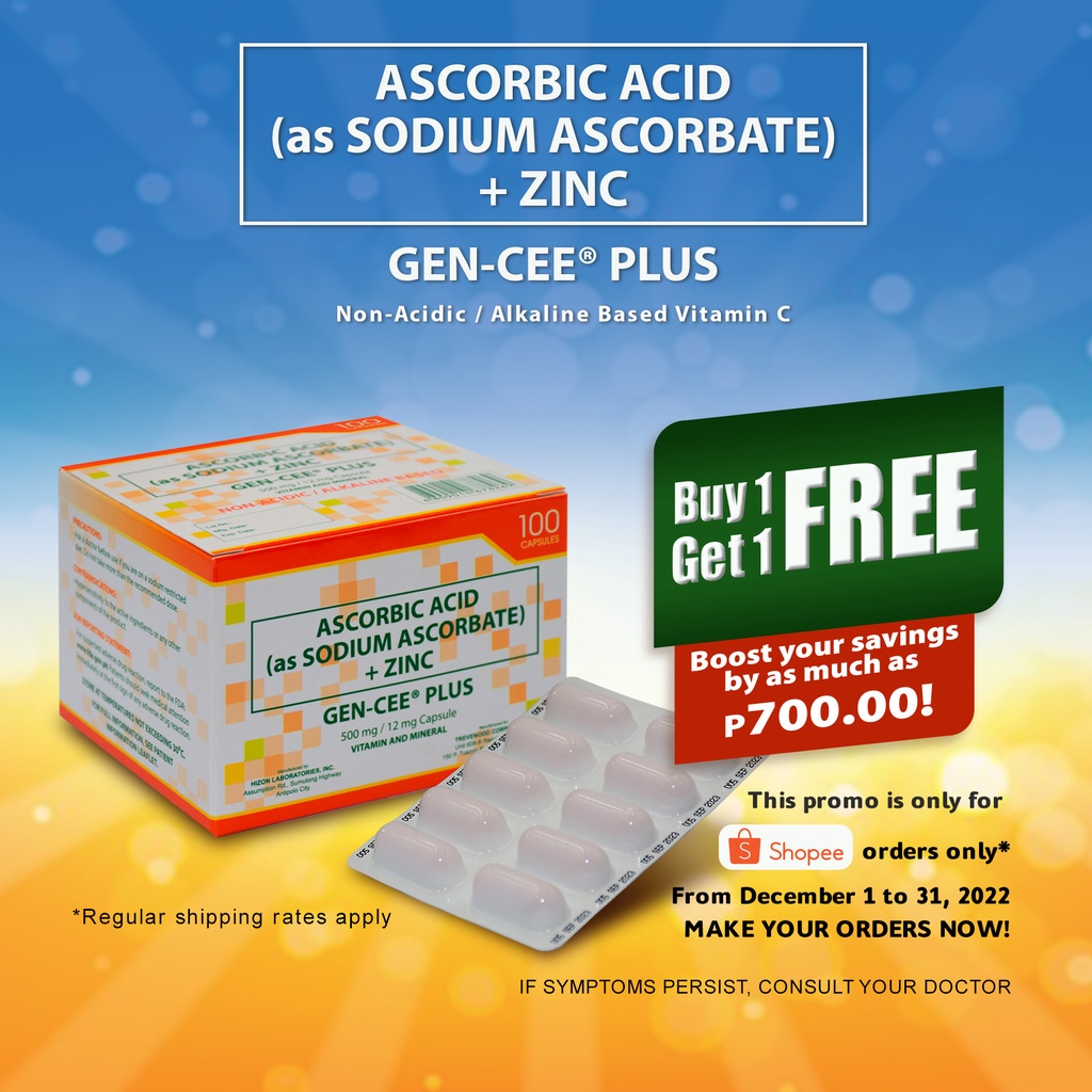 Gen-Cee PLUS ZINC Buy 1 Box get 1 box FREE | Shopee Philippines