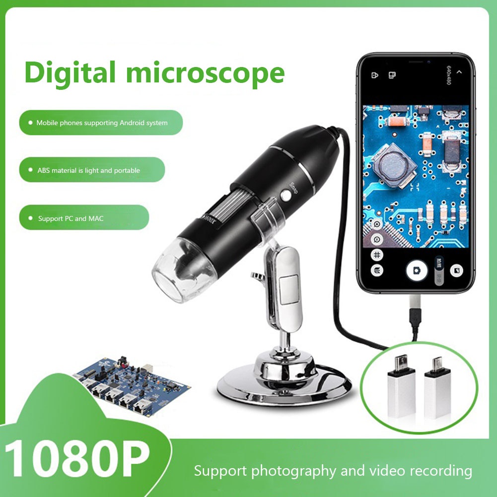 500X/1000X/1600X Portable Digital Microscope HD USB Industrial ...