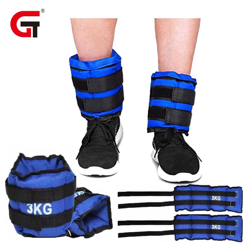 Adjustable Pair Set Leg Ankle Wrist Iron Sand Bag 1-3 Kg 4-6 Weights ...