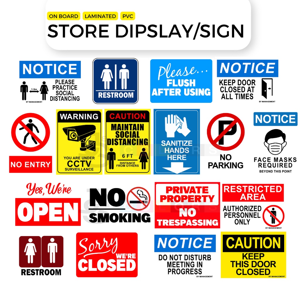 Store Display and Signs: Laminated or On Board | Shopee Philippines