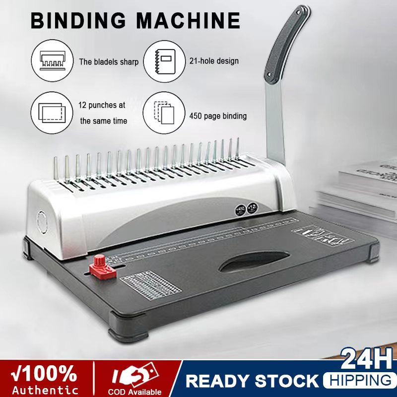 Comb Binding Machine 12 Punched Sheets Silver Office A4 Comb Binding ...
