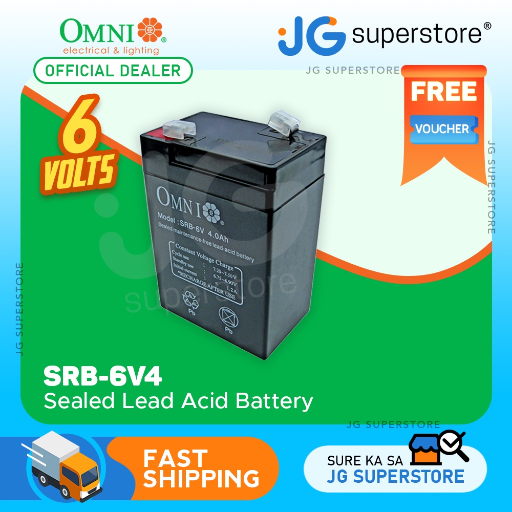 OMNI 6V 4Ah Rechargeable Sealed Lead Acid Battery with Heat & High ...