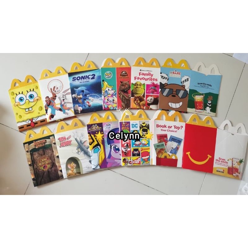 Kotak Mcd Happy Meal Box Minions Dreamworks Space Jam We Bare Bears ...