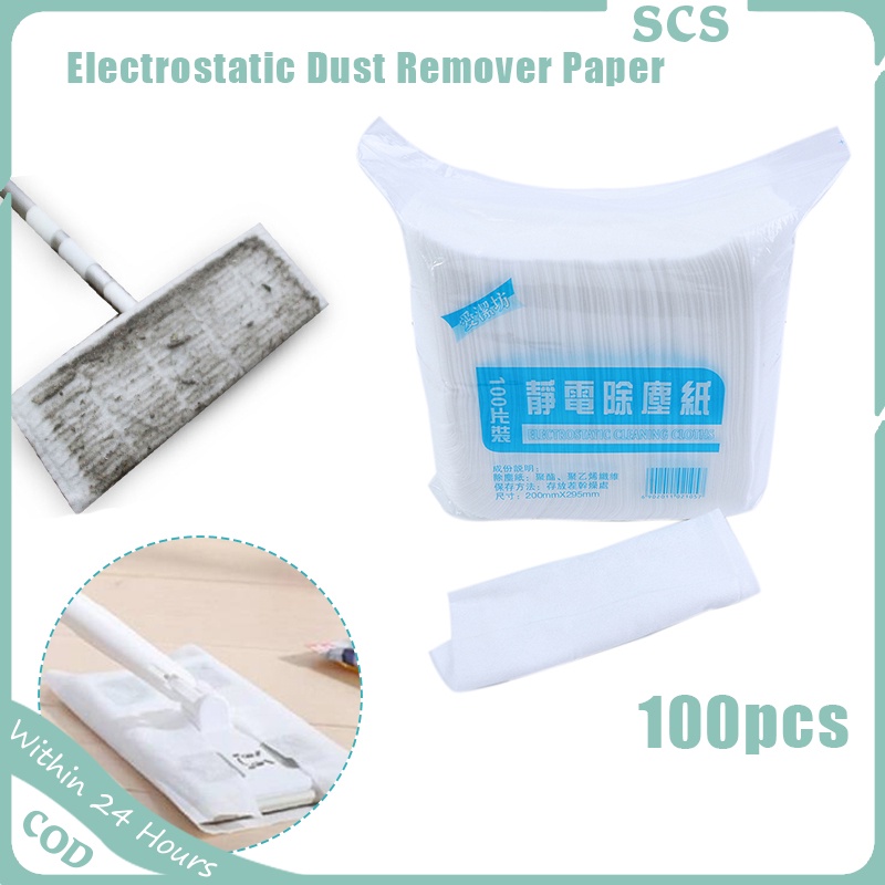 100pcs Disposable Electrostatic Dust Remover Paper Kitchen Bathroom Mop ...